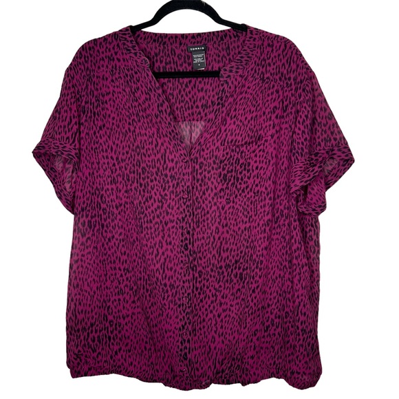 torrid | Tops | Torrid Purple Leopard Print Chiffon Blouse Size 2 ...